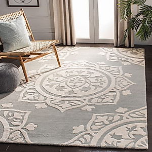 SAFAVIEH Bella Collection 8' x 10' Dark Grey/Ivory BEL136C Handmade Premium Wool Area Rug