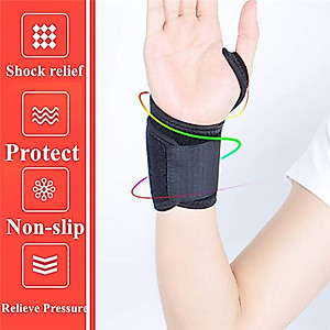 Bluelans Wrist Supports for Men and Women, 1 Pair Self-Heating Magnetic Wristband Wrist Strap Wrist Support Wrist Braces Hand Support Protector for Wrist Injuries, Joint Disease, Sprains Black