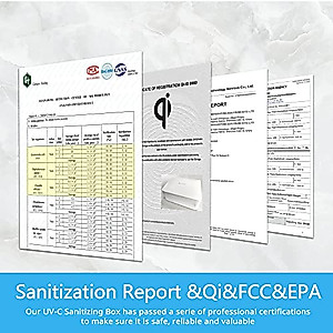 UV Light Sanitizer Box Kill Rate up to 99.99% Mosalogic Portable Phone Sanitizer Cleaner Wireless Charger for iPhone Samsung Smartphone