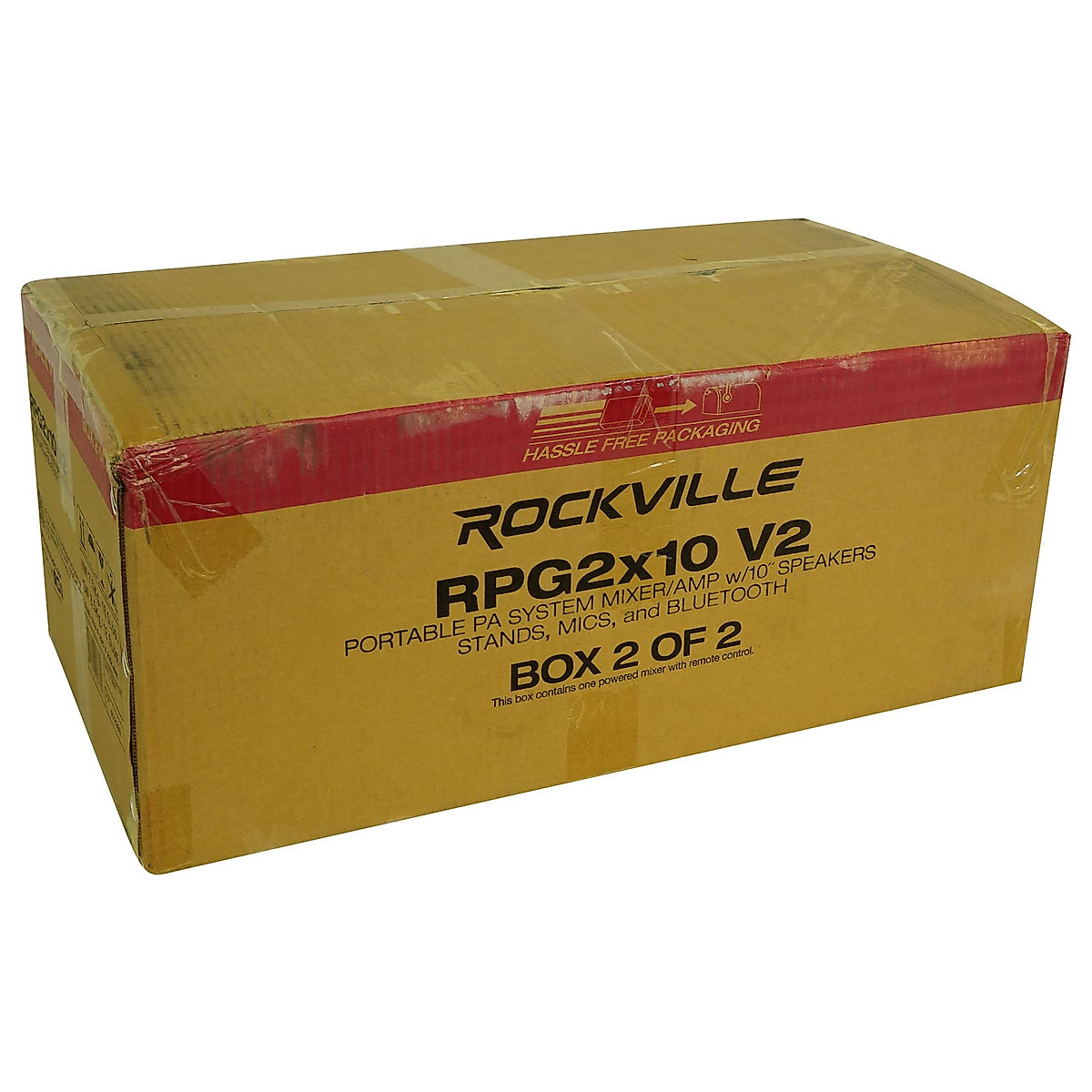 Rockville Package PA System Mixer/Amp+10" Speakers+Stands+Mics+Bluetooth, (RPG2X10)