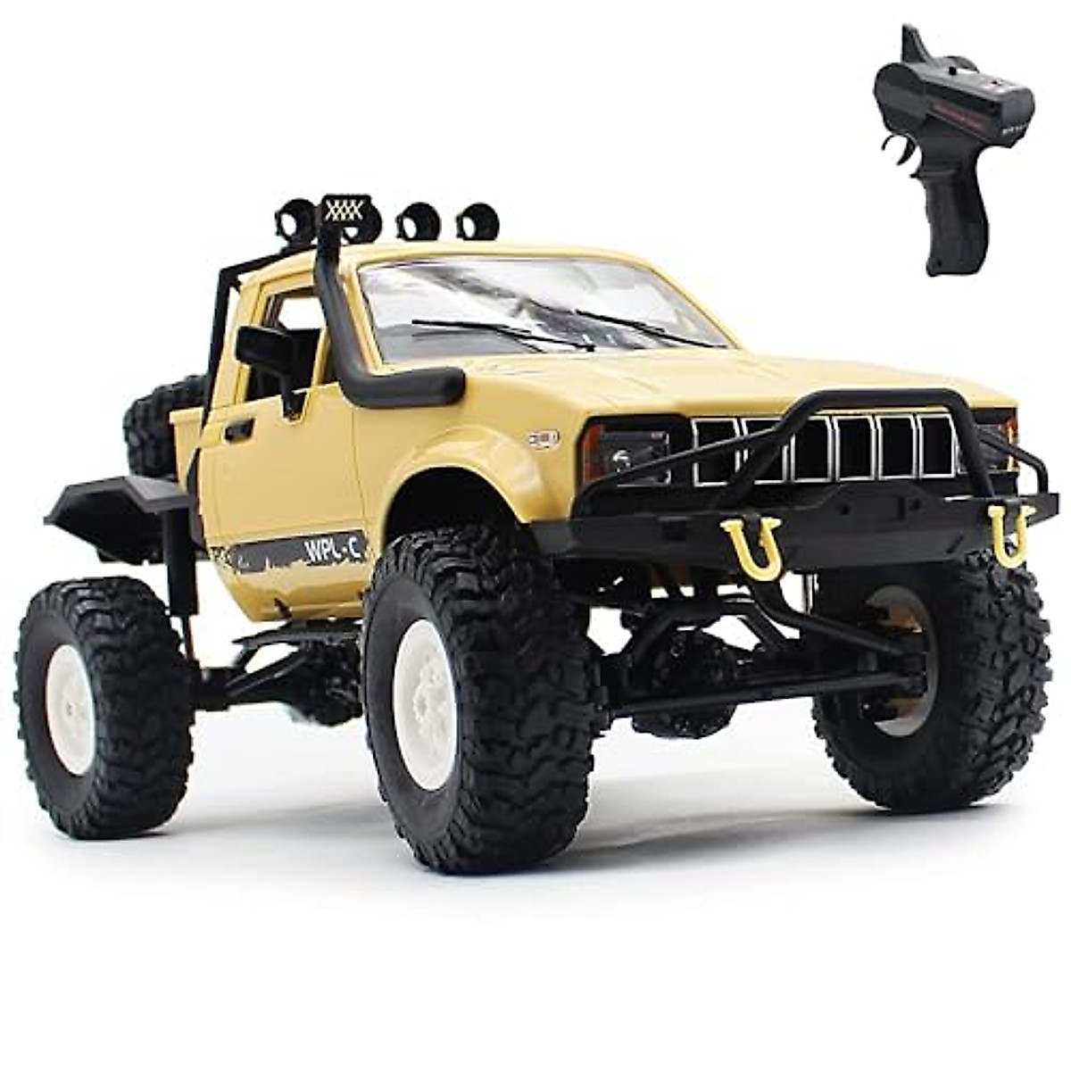 Mostop RC Crawler C14 Rock Crawler RC Truck 4x4 Climbing Vehicle with 2 Batteries, 1:16 Scale 2.4Ghz Remote Control Car Waterproof All Terrain Rock Crawler RC Car with Cool Light, 4WD Offroad Car