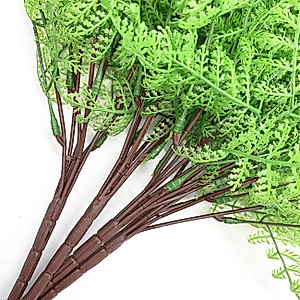 LOVENIMEN Artificial Fern Leaves Plants, Plastic Shrubs Grass Fake Bushes 2pcs, Outdoor Indoor Greenery Home Garden Décor Verandah Planting Filler Table Centerpieces Arrangements DIY Decoration