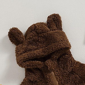 Toddler Baby Girls Boys Fleece Coat Infant Faux Fur Zip Up Long Sleeve Sherpa Jacket Fall Winter Warm Outerwear (Brown , 2-3 Years )