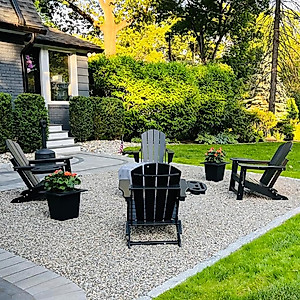 NAVINE Adirondack Chair Set of 4, HDPE Folding Adirondack Chair with Multifunctional Cup Holder, Weather Resistant Fire Pit Chair for porches, patios, poolsides, Decks.