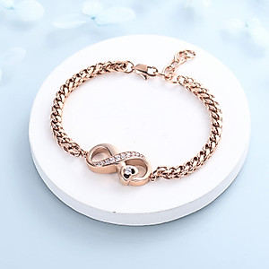 Imrsanl Cremation Jewelry Infinity Urn Bracelet for Ashes Stainless Steel Ashes Bracelet Bangles Keepsake Memorial Jewelry Ash Holder for Women Men - Adjustable (Infinity-Rose)