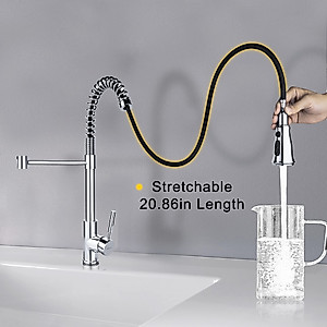 SOKA Kitchen Sink Faucet Single Handle With Pull Down Sprayer 3 Working Mode Stream, Spray & Pause Fit for 1 or 3 Hole