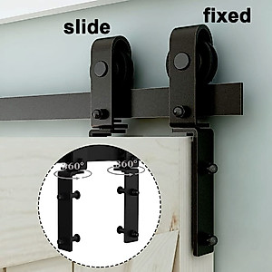 LTIYITL 4FT Bi-Folding Sliding Barn Door Hardware,Smoothly and Quietly-Heavy Duty -Simple and Easy to Install for 2 Doors Hardware Kit,Basic J[No Door ]
