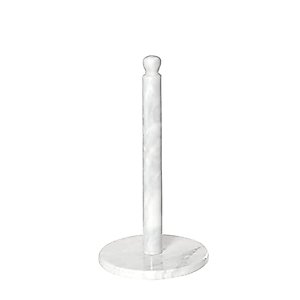 Homicoker Natural Marble Paper Towel Holder Polished, Natural Marble Upright Paper Holder Kitchen Towel Dispenser, Cloudy Grey Color