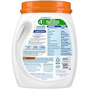 all Laundry Detergent Pacs, Mighty Pacs with OXI Stain Removers and Whiteners, Free Clear, Unscented and Dye Free, 56 Count