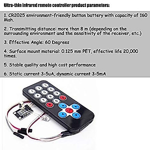 KOOBOOK 2Pcs Infrared IR Remote Control Sensor Module Kits for Arduino(Remote Control + Receiver Board)