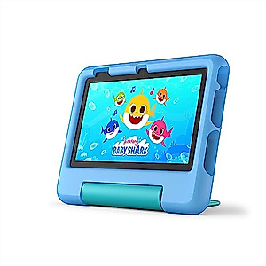 Amazon Fire 7 Kids tablet, ages 3-7. Top-selling 7" kids tablet on Amazon - 2022 | ad-free content with parental controls included, 10-hr battery, 16 GB, Blue
