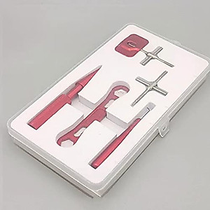 AMLESO Portable Fishing Reel Repair Tool Kit Multi Use Bearing Maintainer Easy to Use Durable Fishing Wheel Disassembly Set for Fishing, Red