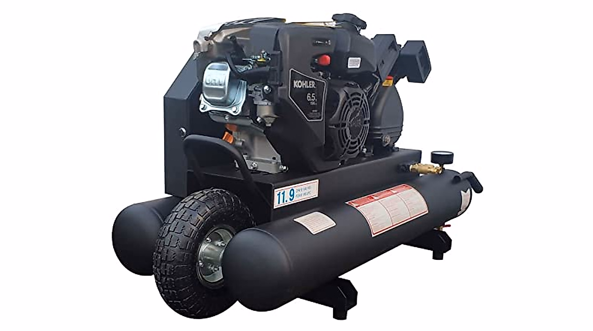 HPDAVV 6.5-HP Portable Air Compressor with Wheels - 9 Gallon Air Tanks ...