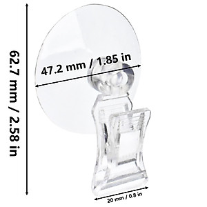 AccEncyc 12Pcs Veggie Clips Aquarium Seaweed Clips Fish Food Holder Wide Mouth Clips Plants Suction Cups Algae Clips for Freshwater and Marine Fish Tank (Plastic)