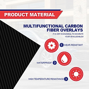 Compatible with 11.8" x 4" 3PCS Chevy Bowtie Emblem Logo Stickers Cut DIY Decals, 3 Pcs Universal Logo Overlay Carbon Fiber Black