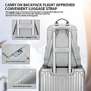 GOLF SUPAGS Women Laptop Backpack Fashion College Work Bag Travel Backpacks Fits 15 Inch Notebook (Pale Gray)