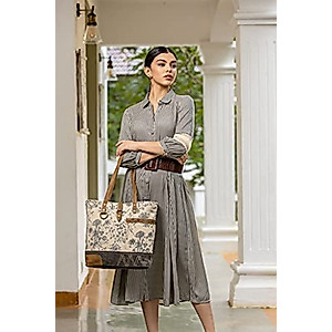 Myra Bag Dream Catcher Tote Bag Upcycled Canvas, Rug & Leather S-2539