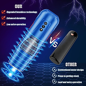 Automatic Male Masturbators -7 Thrusting & Rotating Modes Super Quiet with 3D Sleeve Adult Male Sex Toys for Men (Blue)