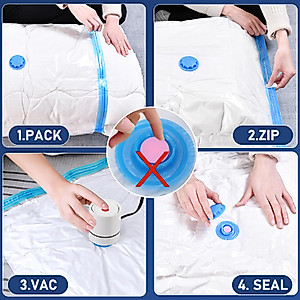 MAXSEEM Vacuum Storage Bags with Electric Pump, 14Pack Vacuum Seal Bags for Clothing, 3J/3L/4M/4S Compression Storage Bags, Space Saver Bags for Comforters, Duvet, Blankets, Coverlet, Quilt, Mattress