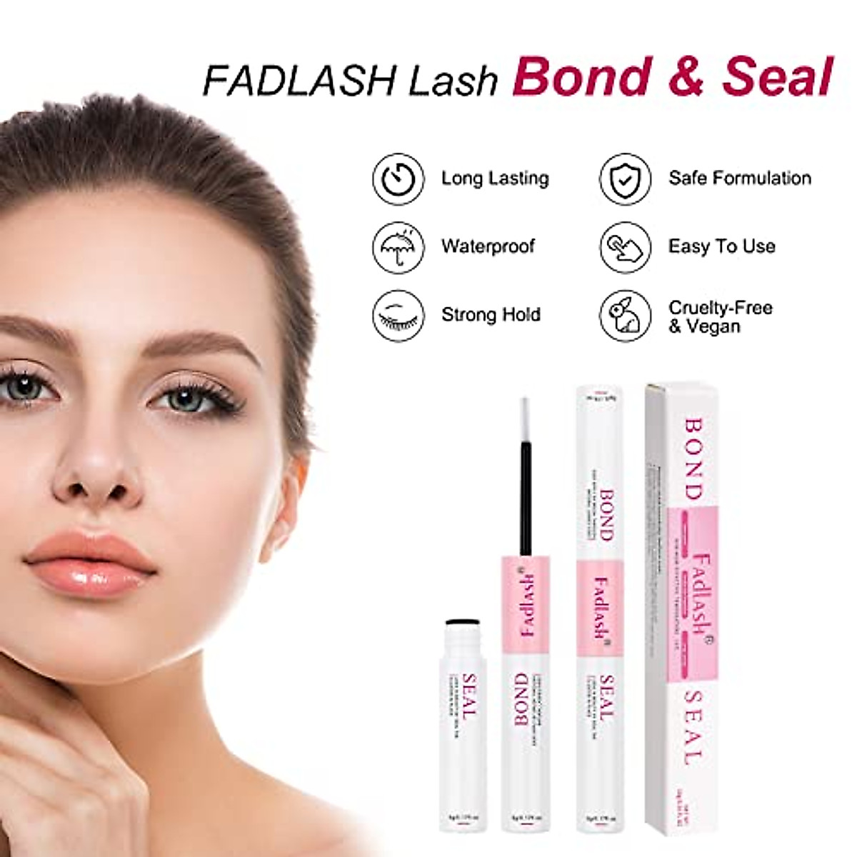 FADLASH DIY Eyelash Extension Kit, 240Pcs Lash Clusters with Lash Bond and Seal, Clusters Eyelash Applicator Tool, D Curl Thin Band DIY Lash Extension Kit Easy to Apply (30D+40D Kit)