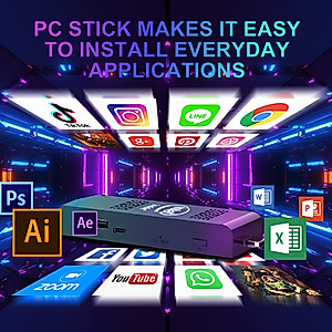 Mini PC Stick Windows 11 Pro,Intel Compute Stick with Celeron J4125,8GB RAM 256GB M.2 SSD (up to 1TB),PC Stick Support Auto Start/Gigabit Ethernet/WiFi/BT,Home/Business Pocket Computer