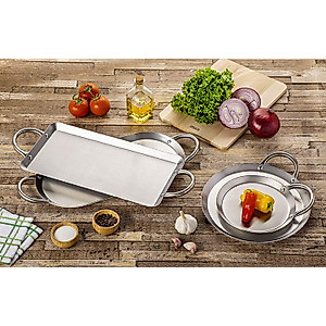 Imusa - L300-40512 IMUSA USA 17" Stainless Steel Oval Comal, Silver