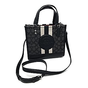 COACH Women's Dempsey Tote 22 (Jacquard - Black - Smoke Black)