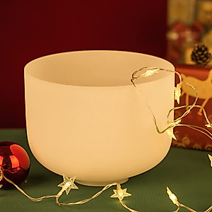 SOLSHINE Crystal Singing Bowl 432HZ 8inches F Notes Heart Chakras Crystal Striker and O-ring included