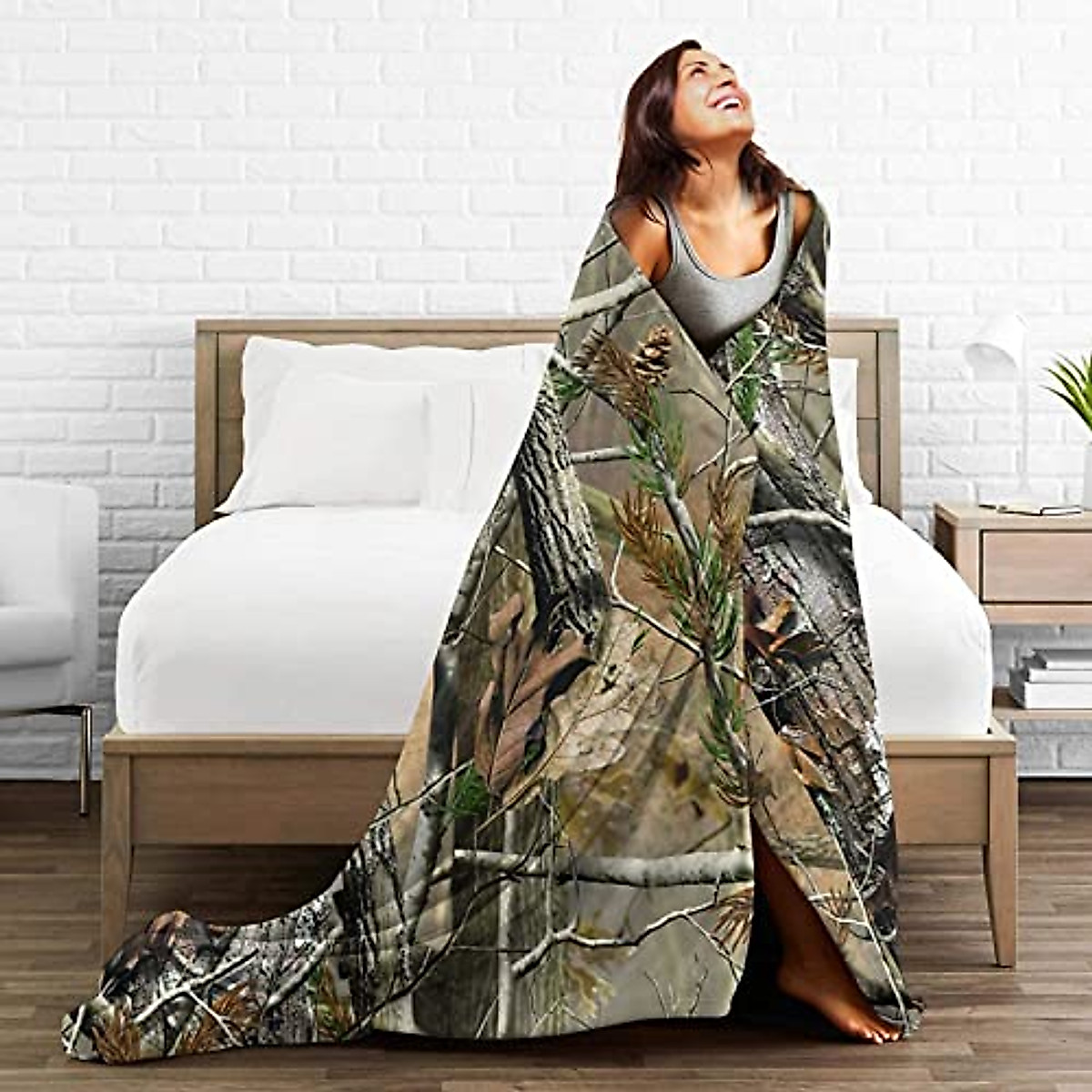 Throw Blankets Camo Super Soft Cozy Warm Plush Fluffy Blanket Lightweight Fuzzy Fleece Flannel for Couch Bed Sofa for Kids Adults Size 50"x60"