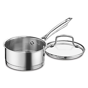 Cuisinart 8919-14 Professional Series 1-Quart Saucepan with Cover, Stainless Steel & 719-16 1.5-Quart Chef's-Classic-Stainless-Cookware-Collection, Saucepan w/Cover