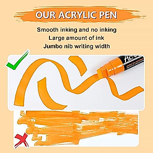 GNIDVSDLF Paint Markers 10 Jumbo Colored with 15mm Felt Tips - Acrylic Paint Pens for Rock Painting, Stone, Ceramic, Glass, Wood, and Canvas Window Kids Adults