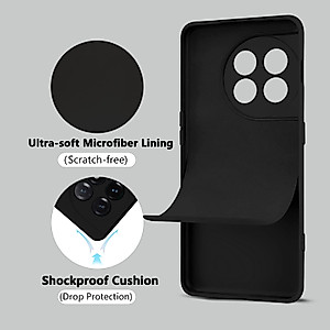 Hismart Phone Case for OnePlus 11(2023), Slim Silicone Mobile Cover Waterproof with Full Camera Protection - Black