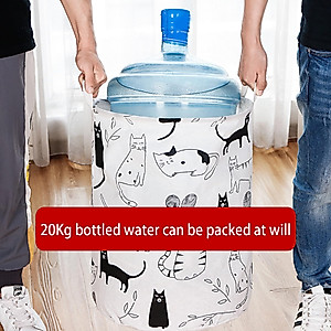 Smalibal Large Laundry Basket, with Strong Handles Laundry Hamper, Foldable Lightweight Basket, Collapsible Laundry Bag, Durable Clothing Storage, Freestanding Tall Clothes Hamper A