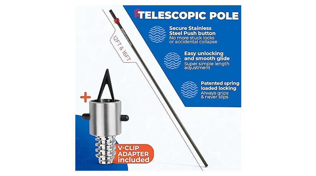 ProTuff Telescopic Pool Pole - 16ft Heavy Duty