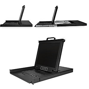 StarTech.com 8 Port Rackmount KVM Console w/ 6ft Cables - Integrated KVM Switch w/ 17" LCD Monitor - Fully Featured 1U LCD KVM Drawer- OSD KVM - Durable 50,000 MTBF - USB + VGA Support (RKCONS1708K)
