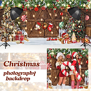 Newwiee Christmas Garage Door Decorations Garage Door Banner with LED Light String 6.07 x 13.12ft Large Garage Door Cover Christmas Backdrop Decoration for Xmas Holiday Winter Party (Winter Theme)