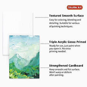 Shuttle Art Painting Canvas Panels, 36 Pack, 5x7, 8x10in (18 of Each), 100% Cotton, Primed White Canvas Boards for Painting, Blank Canvases for Kids, Adults & Artists for Acrylic and Oil Painting