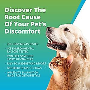 5Strands Pet Raw Food Intolerance & Environmental Sensitivity Test, at Home Test for Dogs & Cats, Hair Sample Collection Kit, All Ages and Breed, Results in 7 Days