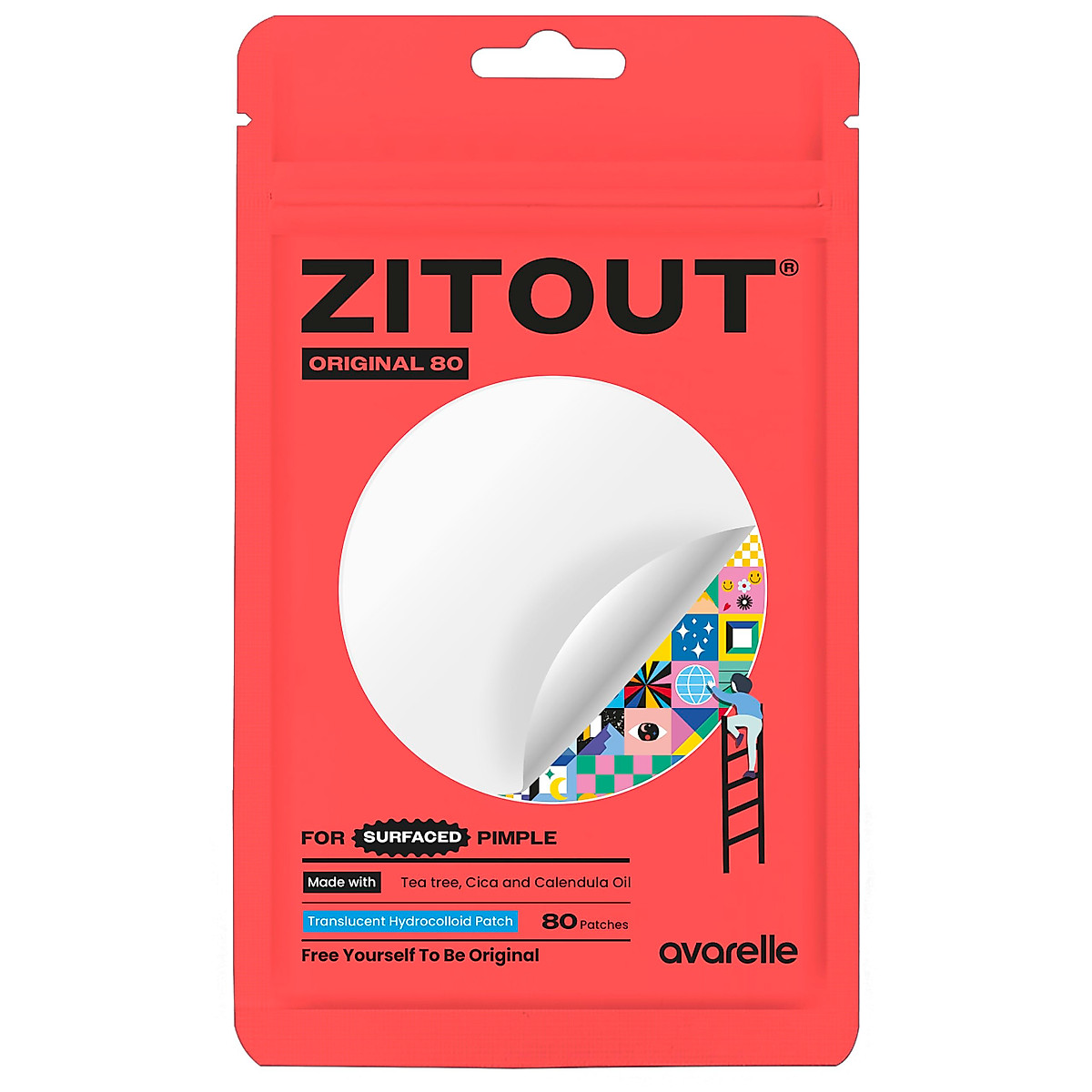 AVARELLE Pimple Patches Double Variety Duo Hydrocolloid Acne Patches, for Blemishes and Zit with Tea Tree Oil, Calendula Oil and Cica Oil for Face, Vegan, Cruelty Free (80 Count + Variety)