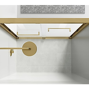 Elegant Kitchen and Bath SD303-4876BGD Semi-Frameless Shower Door 48 x 76 Brushed Gold