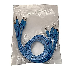 Luigis Modular Supply Spaghetti Eurorack Patch Cables - Package of 5 Blue Cables, 24 (60 cm)
