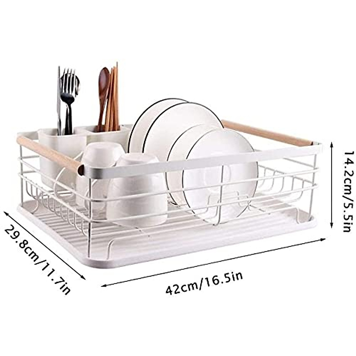 Plate Rack Draining Dish Rack 2-layer Drain Dish Rack Kitchen Dish Rack Drain Rack Household Dish Rack Sink Shelf Pan Plate Holder (Color : White-b)