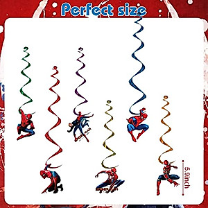 Superhero Spider Foil Balloons Birthday Decorations Red Balloons 32 Inch and Red Spider Banner for Boy Kids Spider Themed Birthday Party Decoration (5)