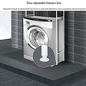 Yargole 3-Tier Laundry Room Shelf Over Washing Machine Storage Utility Rack,Above Toilet Washer Dryer Stand Storage,Adjustable Bathroom Organization Space Saving Shelving Units