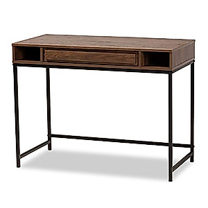 Baxton Studio Desks, Walnut/Black