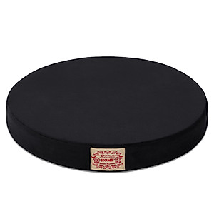 Shinnwa Chair Pad,Round Memory Foam Seat Cushion Lumbar Support Pillow for Chair Black 16"