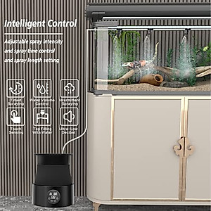 5L Reptile Mister Terrariums Humidifiers,With Timer Automatic Mister for Reptiles,Adjustable Silent Pump reptile misting system,Chameleon Lizard Bearded Snake Frog Terrarium Mister