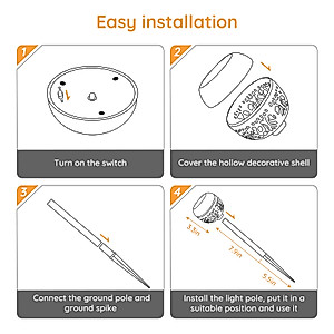 OOWOLF Solar Pathway Lights Outdoor IP65 Waterproof Solar Powered Garden Lights, Long Last Auto On/Off Pathway Decor LED Landscape Lighting for Path Walkway Patio Yard Lawn (4 Pack, Warm-Red Light)