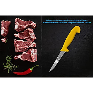 SMI - 6 Pcs Solingen Butcher Knife Set Professional Boning Knife Meat Knife Sharpening Steel Rod Sharp Kitchen Knives Solingen Knife - Made In Germany