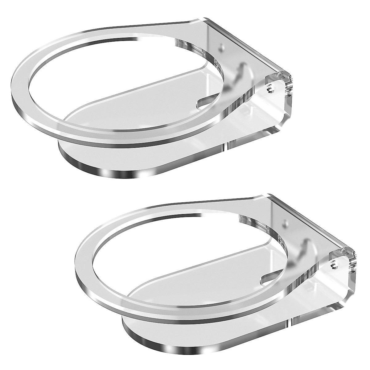 HomeMount Clear Screw Wall Mount - All New 4th Gen Acrylic Holder, Space Saving Solution Bracket Shelf Compatible with Homepod Mini Speaker & Cylindrical Portable Speakers (Clear 2Pack)